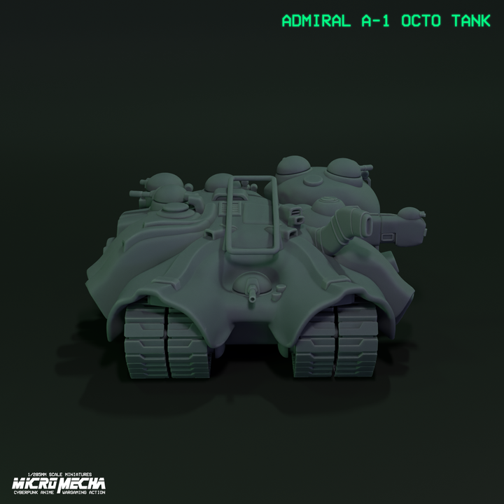 3D Printable Admiral A-1 Octo Tank by MicroMecha